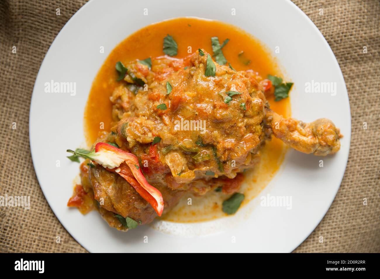 Curried shoulder of venison from a fallow deer, that has been cooked ...