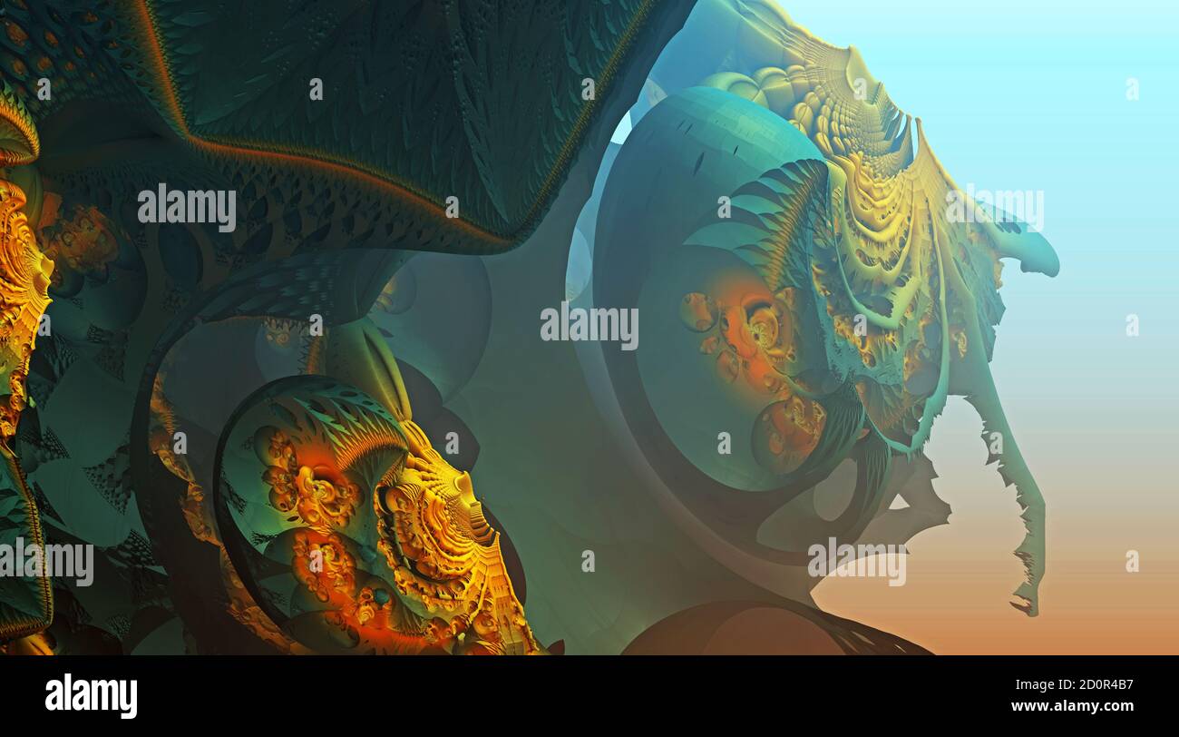 Abstract background, fantastic 3D structures, fictional background ...