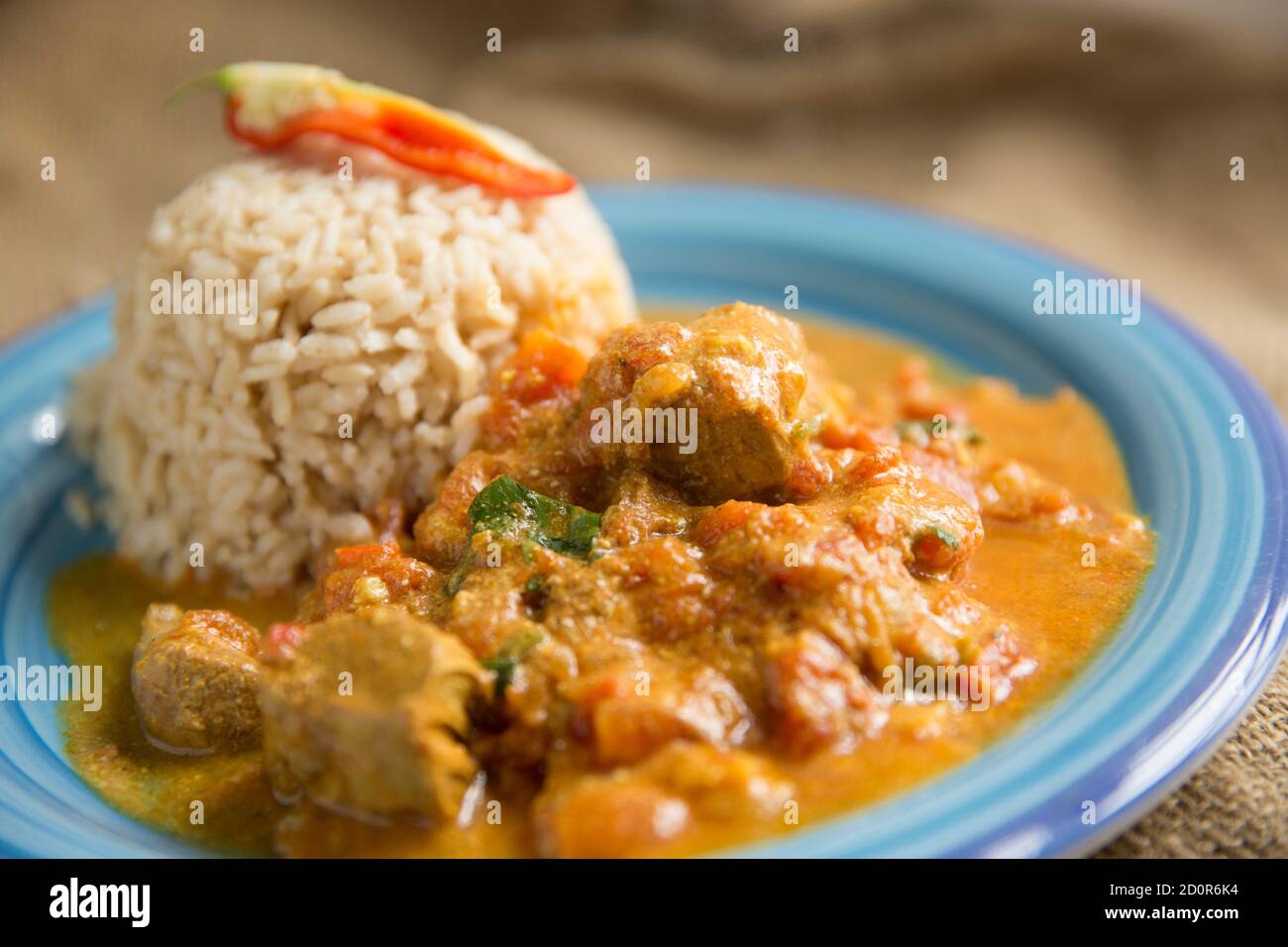 Curried shoulder of venison from a fallow deer, that has been cooked ...