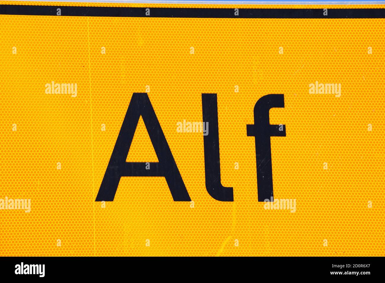 village sign of Alf Stock Photo - Alamy
