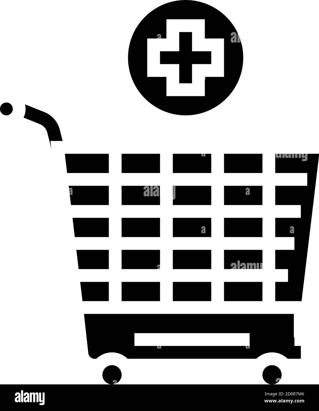supermarket cart adding products glyph icon vector illustration Stock ...