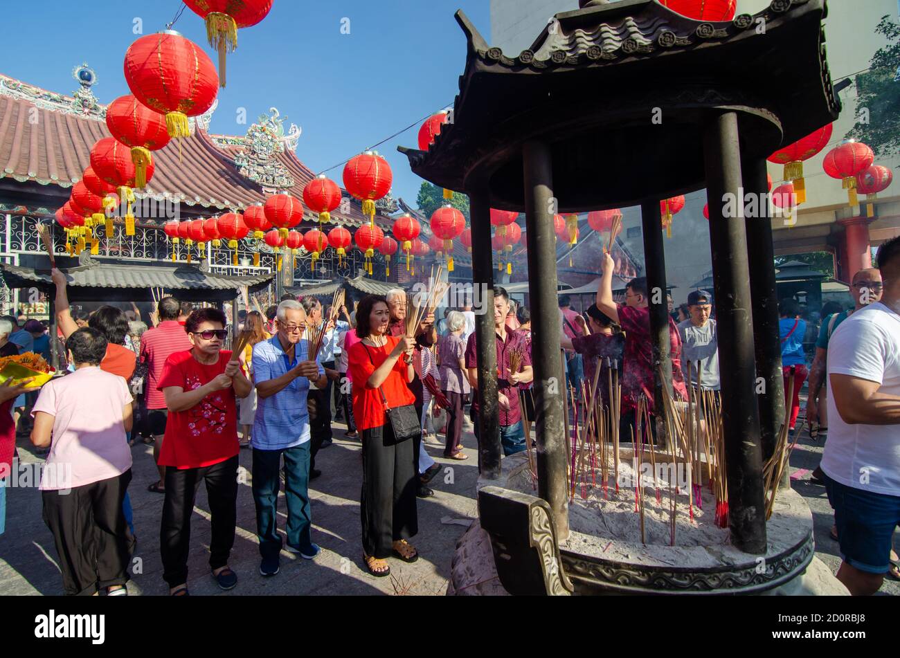 Georgetown, Penang/Malaysia - Jan 25 2020: Chinese pray at Goddess of ...