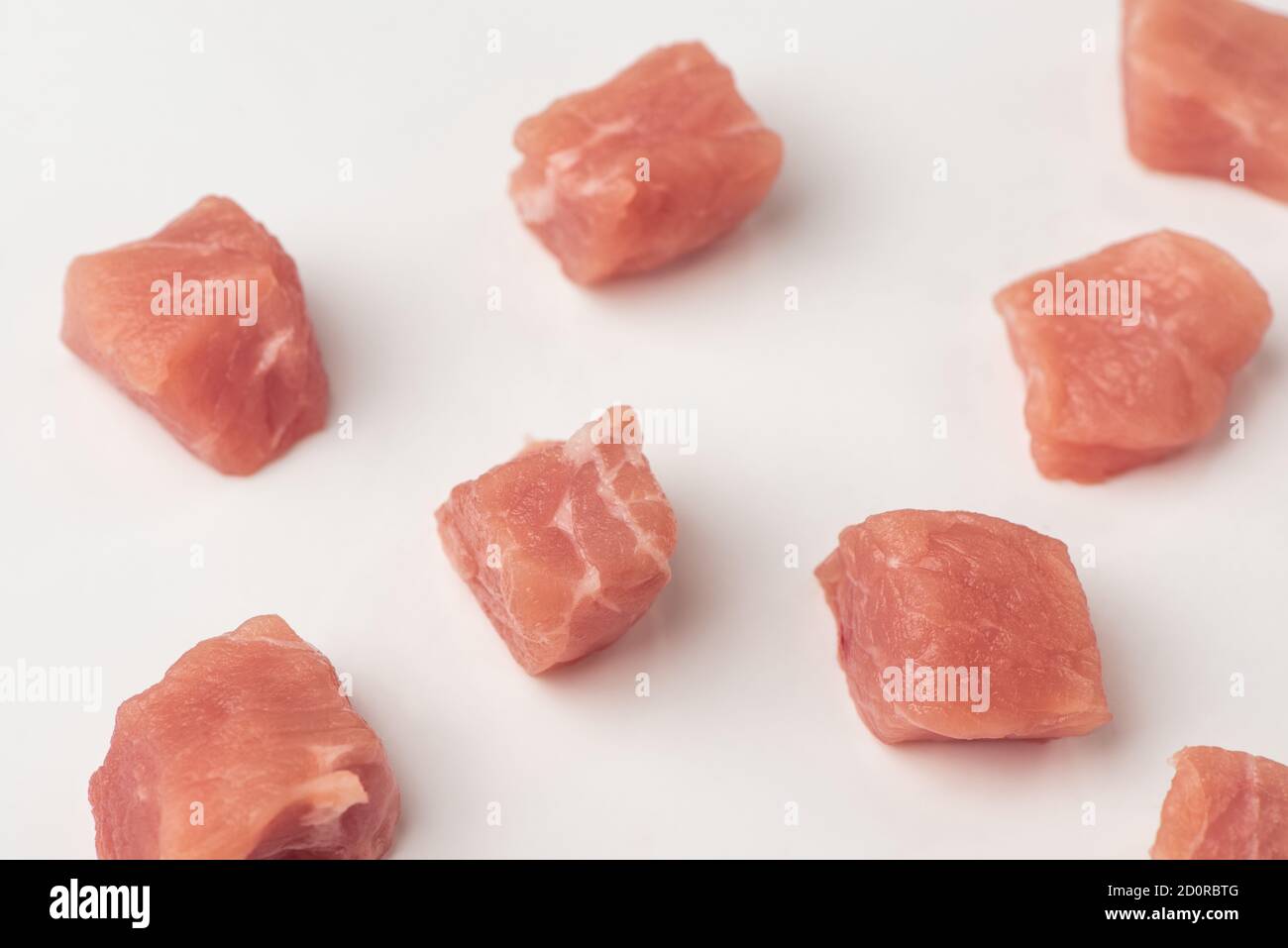 Raw pork meat cut cubes hi-res stock photography and images - Alamy