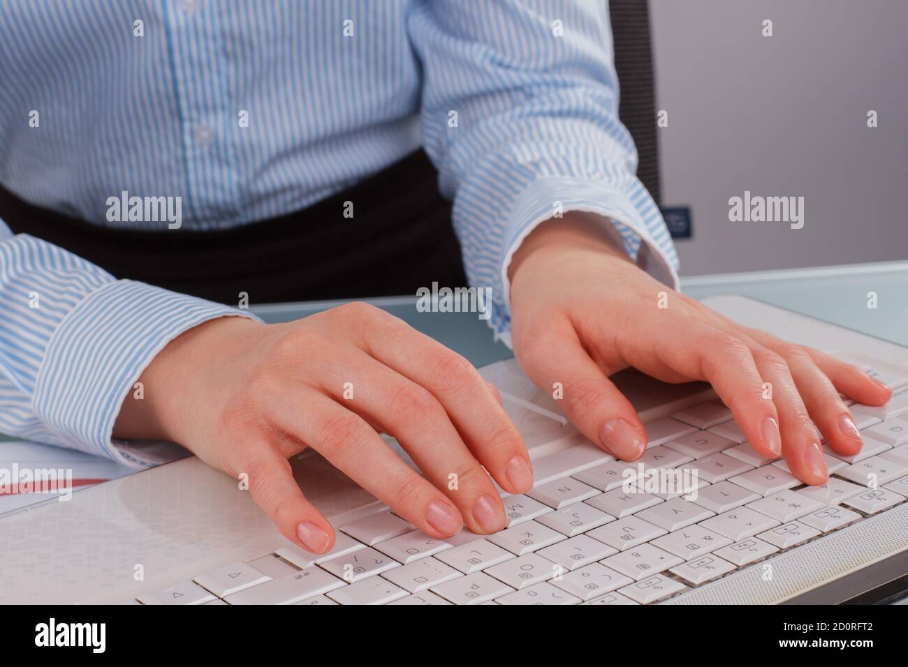 Unrecognizable businesswoman female hands using hi-res stock ...