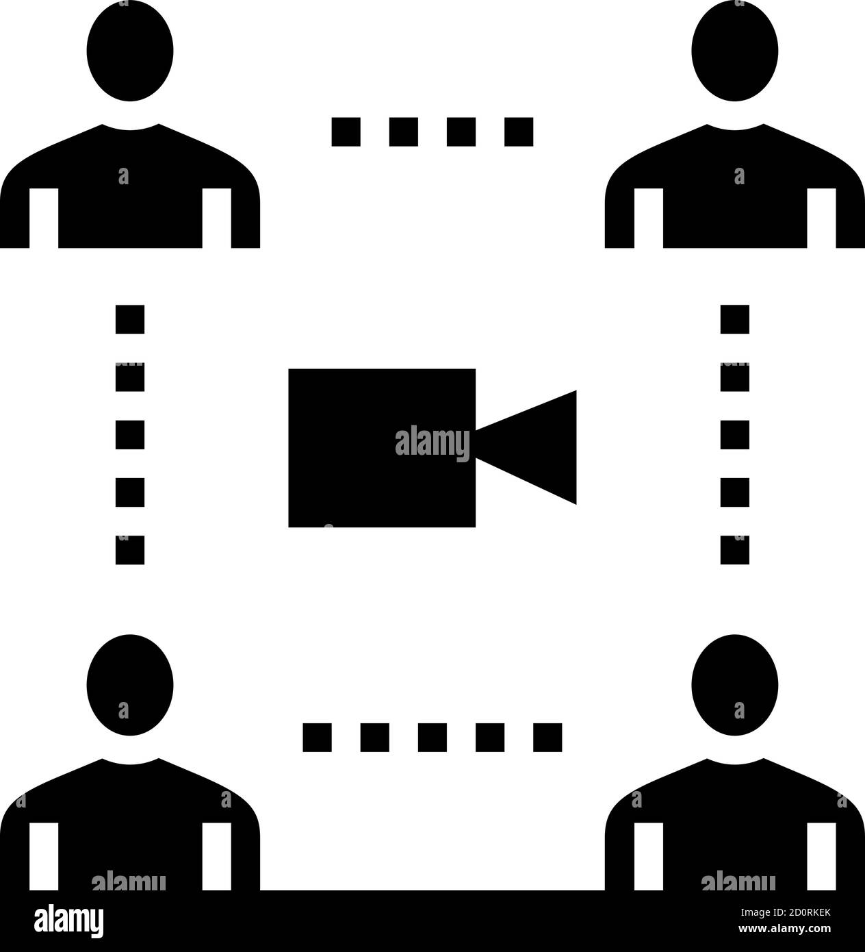 group video calling conversation glyph icon vector illustration Stock ...