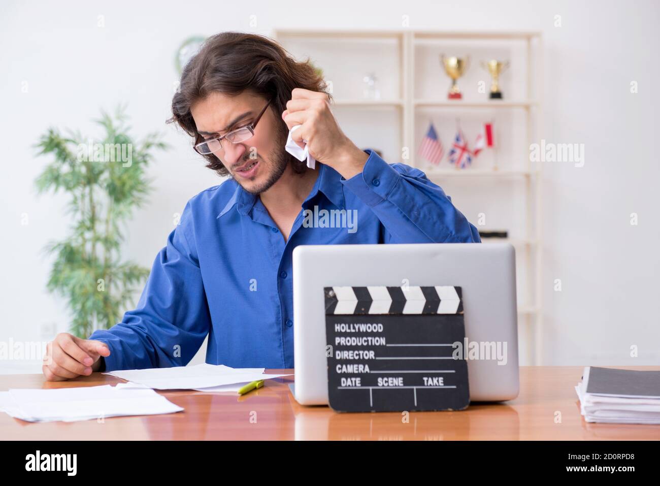 Movie director working in studio Stock Photo - Alamy