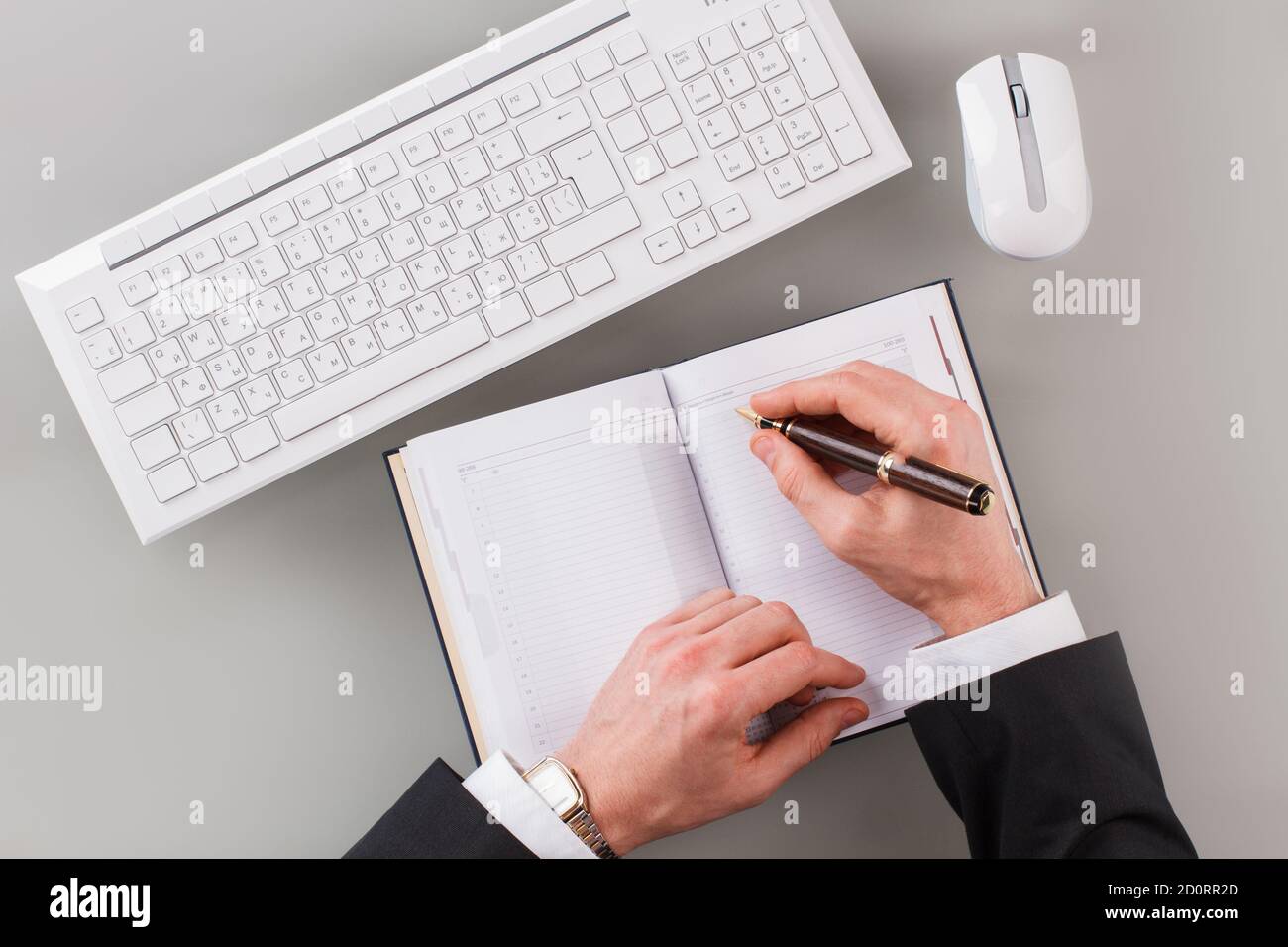 Businessman write pen in personal hi-res stock photography and images ...