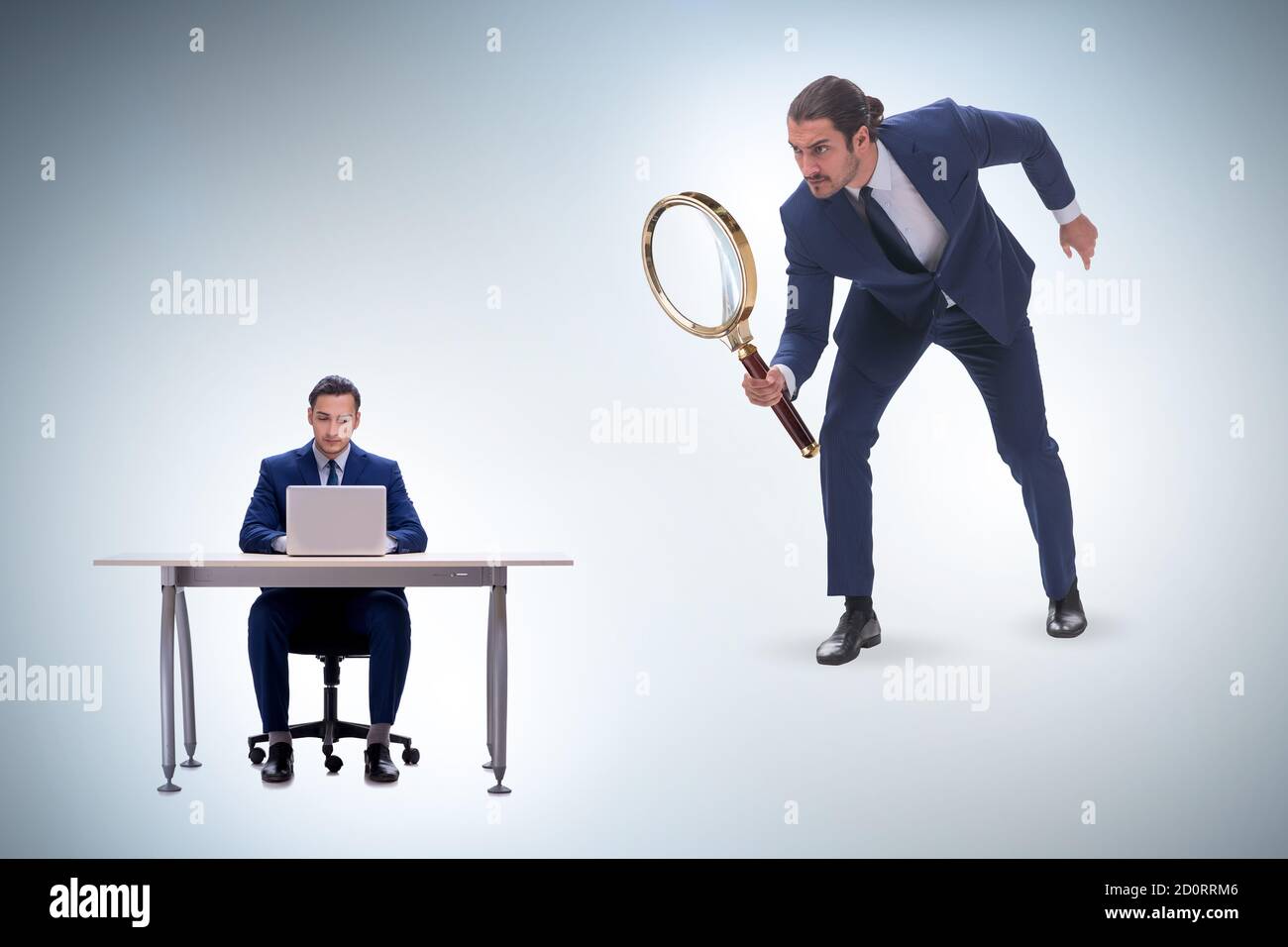 Concept of employee monitoring by the boss Stock Photo - Alamy