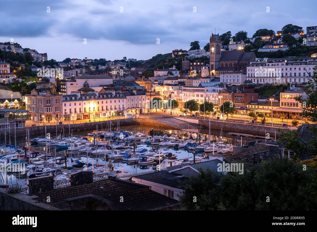 Torquay Harbour at Twilight Stock Photo - Alamy