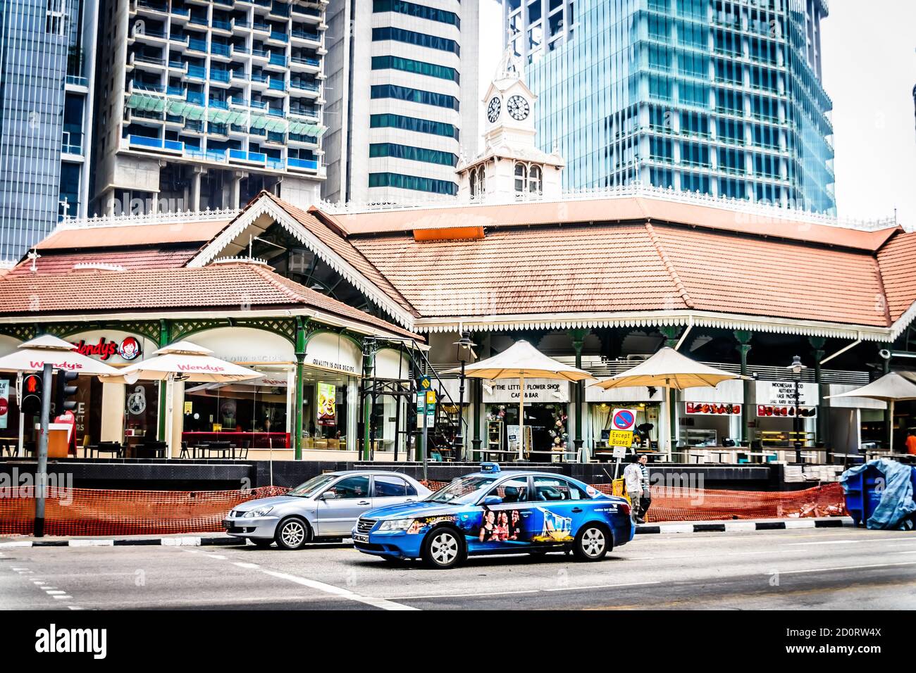 Satay hawker at La Pat Sat Hawker Food Centre at downtown Raffless ...