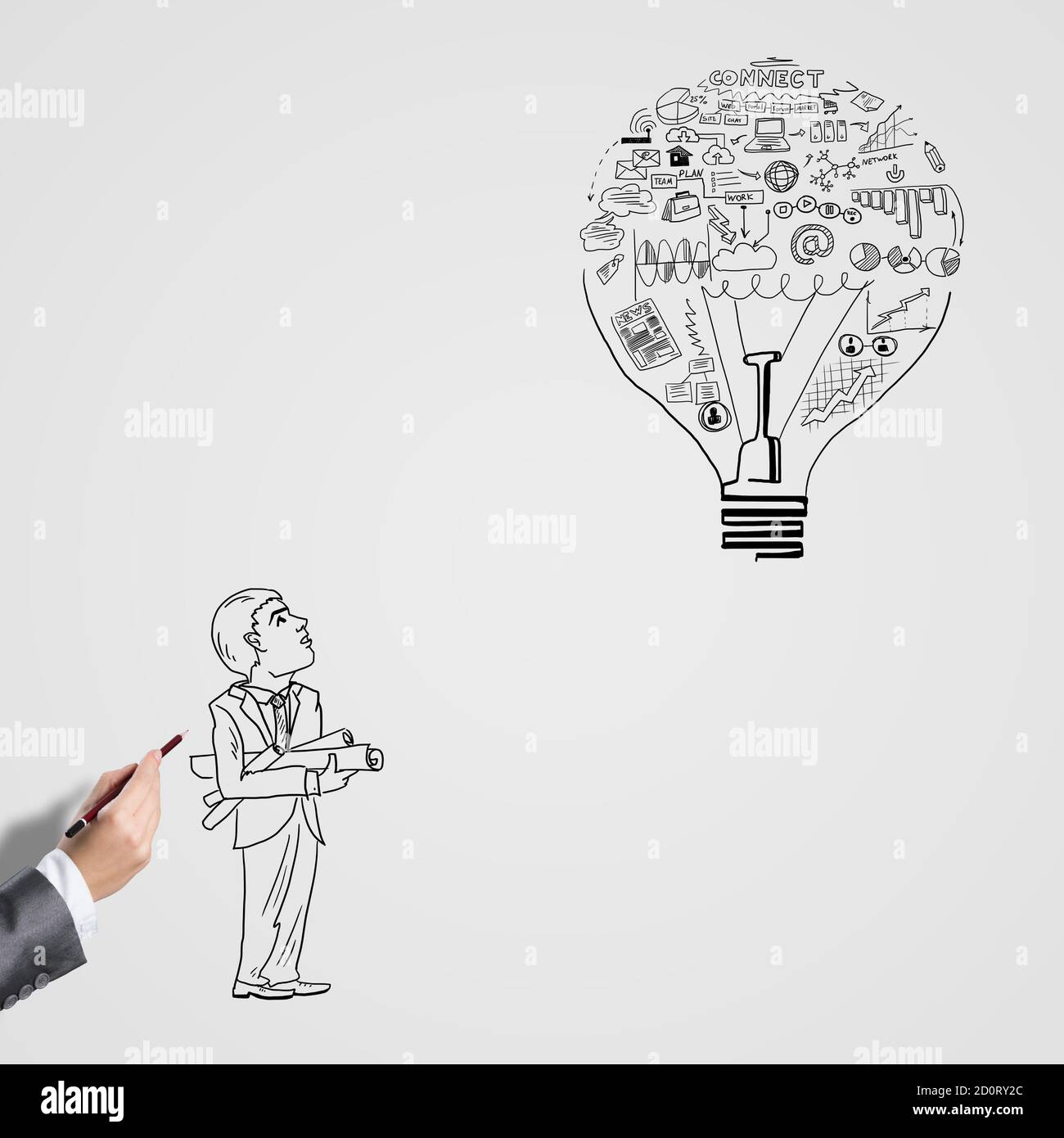 Sketching idea for success Stock Photo - Alamy