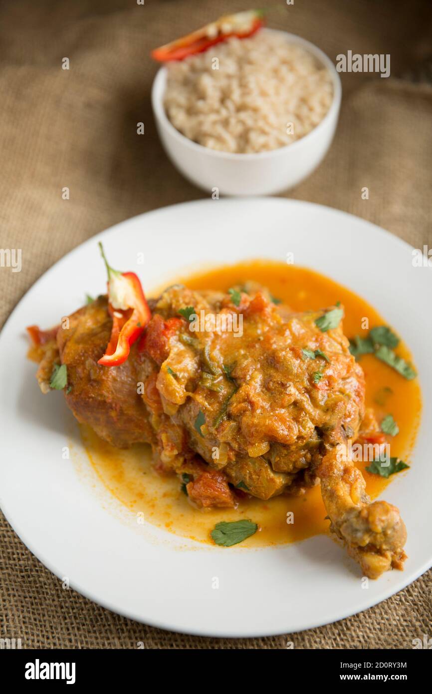 Curried shoulder of venison from a fallow deer, that has been cooked ...