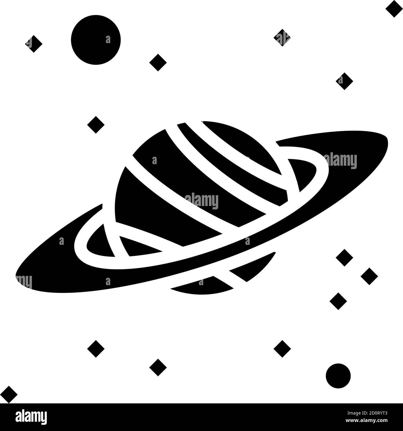 saturn planet glyph icon vector black illustration Stock Vector Image ...