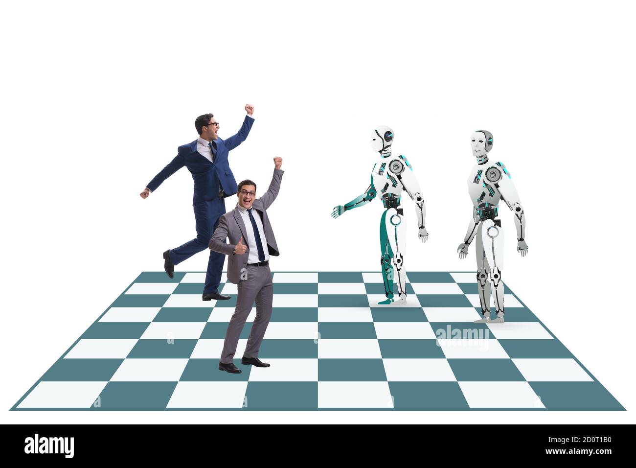 Concept of rivalry between robots and the humans Stock Photo - Alamy