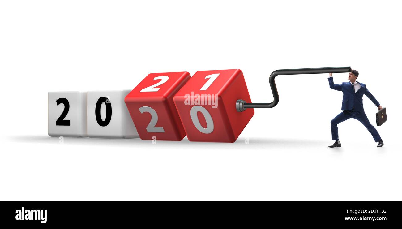 Concept of changing the year from 2020 to 2021 Stock Photo - Alamy