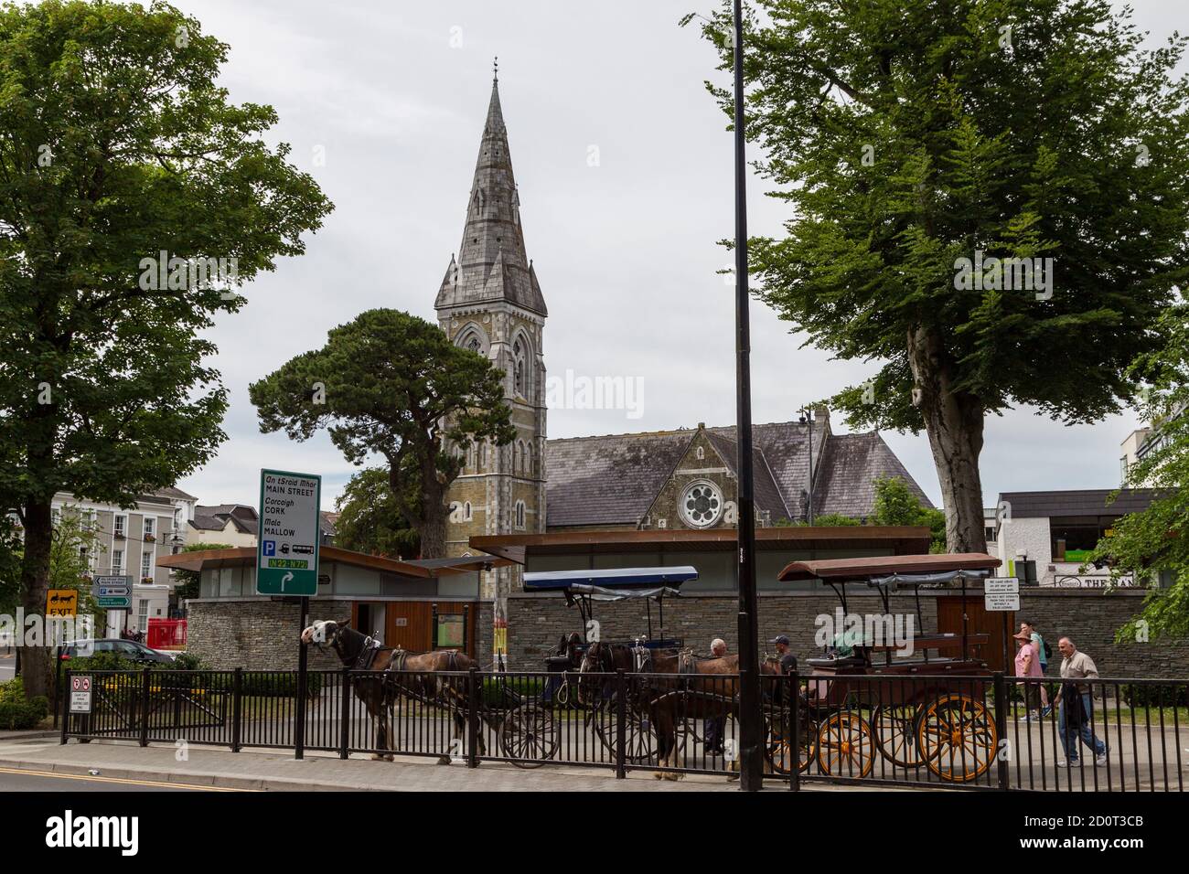 Killarney, Ireland -25th June, 2018: Killarney town centre, Horse and ...