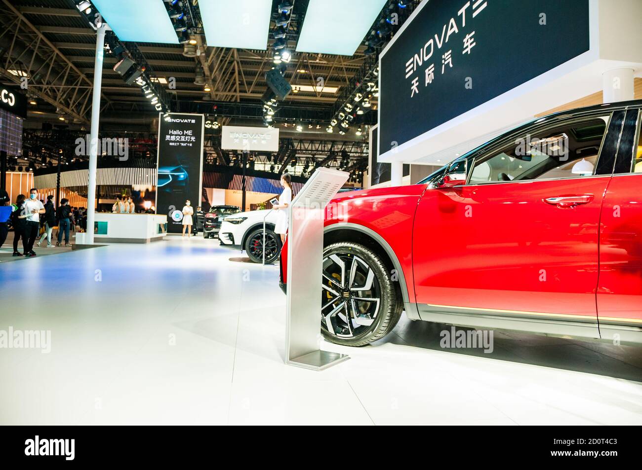 Empty Enovate EV car stand seen at the 2020 Beijing Auto Show Stock ...