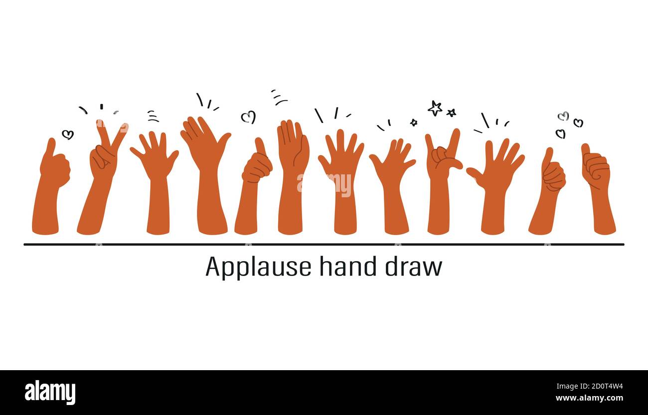 Applause hand draw, vector illustration on white background Stock ...