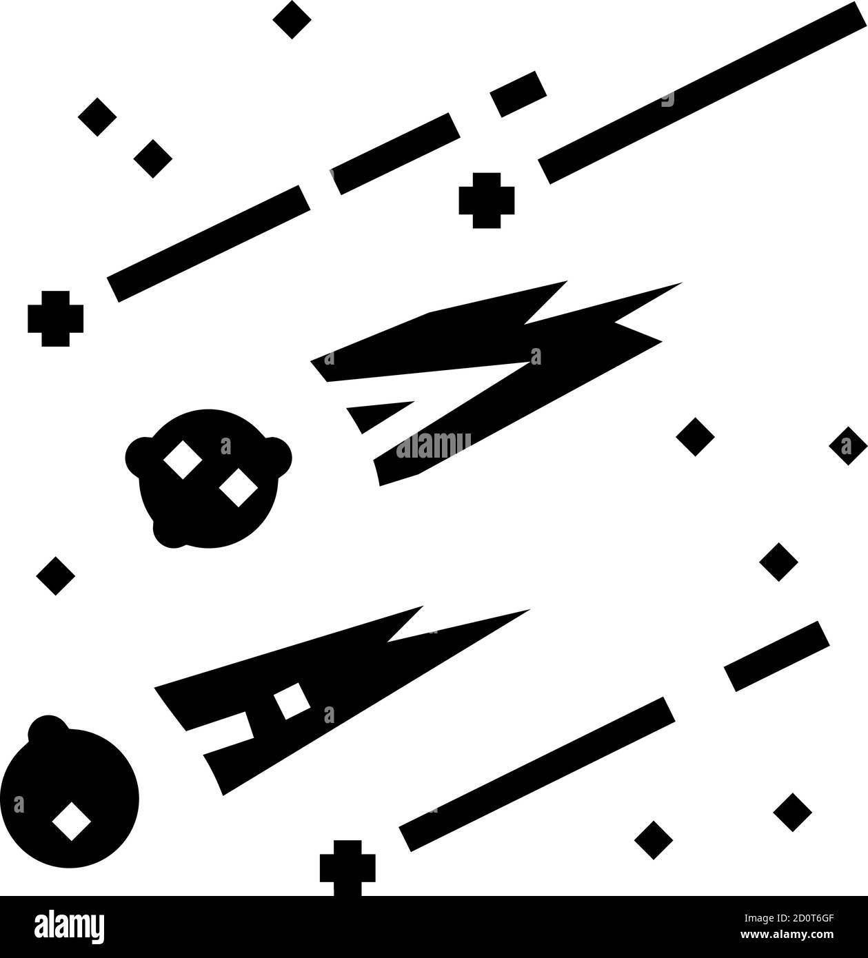 falling meteors glyph icon vector black illustration Stock Vector Image ...