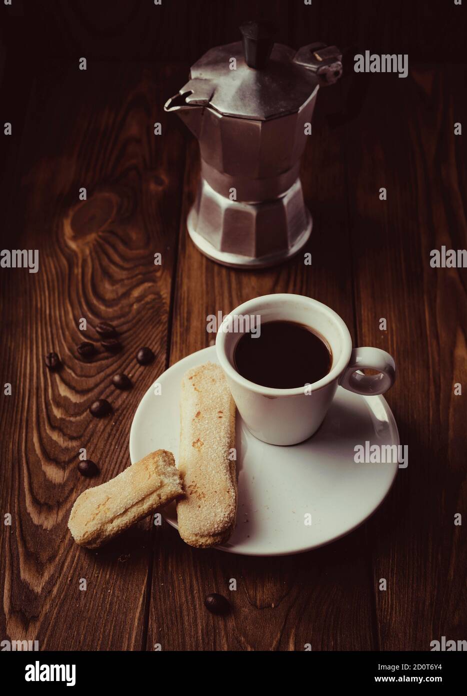 Italian coffee set for breakfast Stock Photo - Alamy