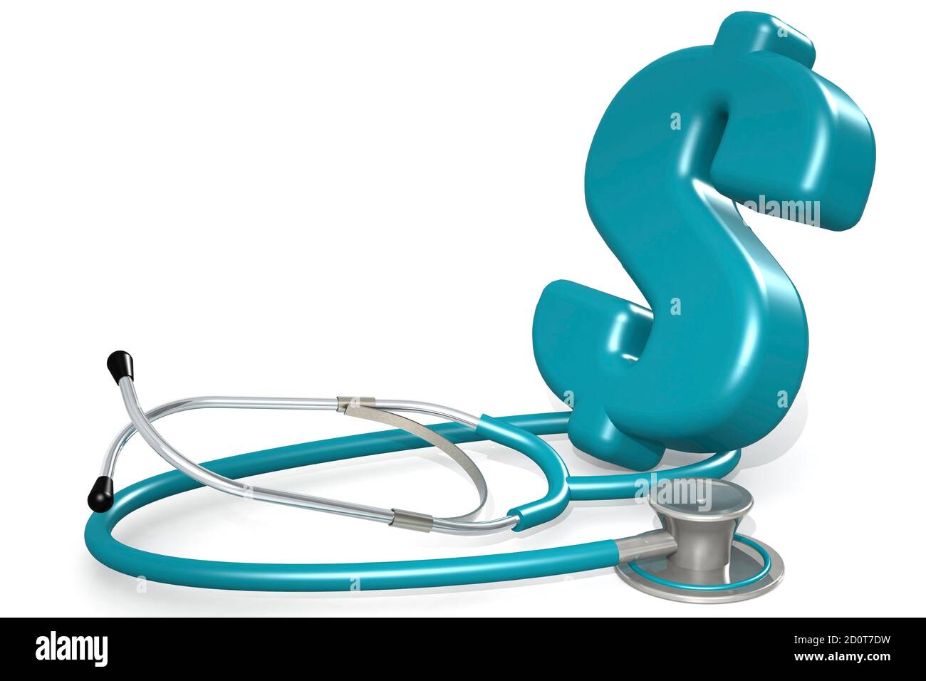 Blue stethoscope with dollar sign, 3D rendering Stock Photo - Alamy