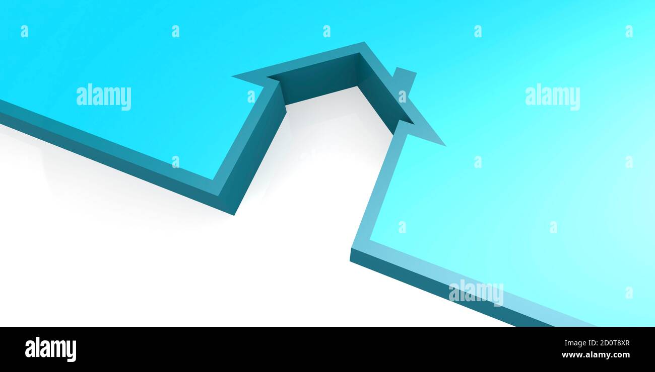 Blue house symbol isolated on white background, 3D rendering Stock ...