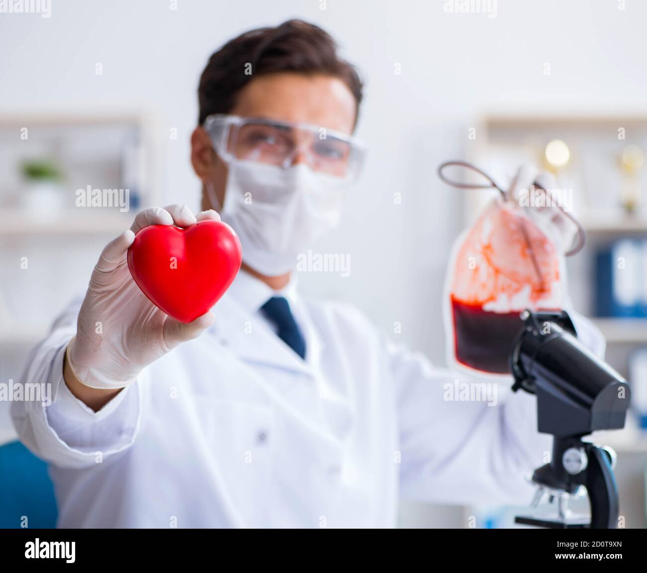 The doctor working with blood samples in hospital clinic lab Stock ...