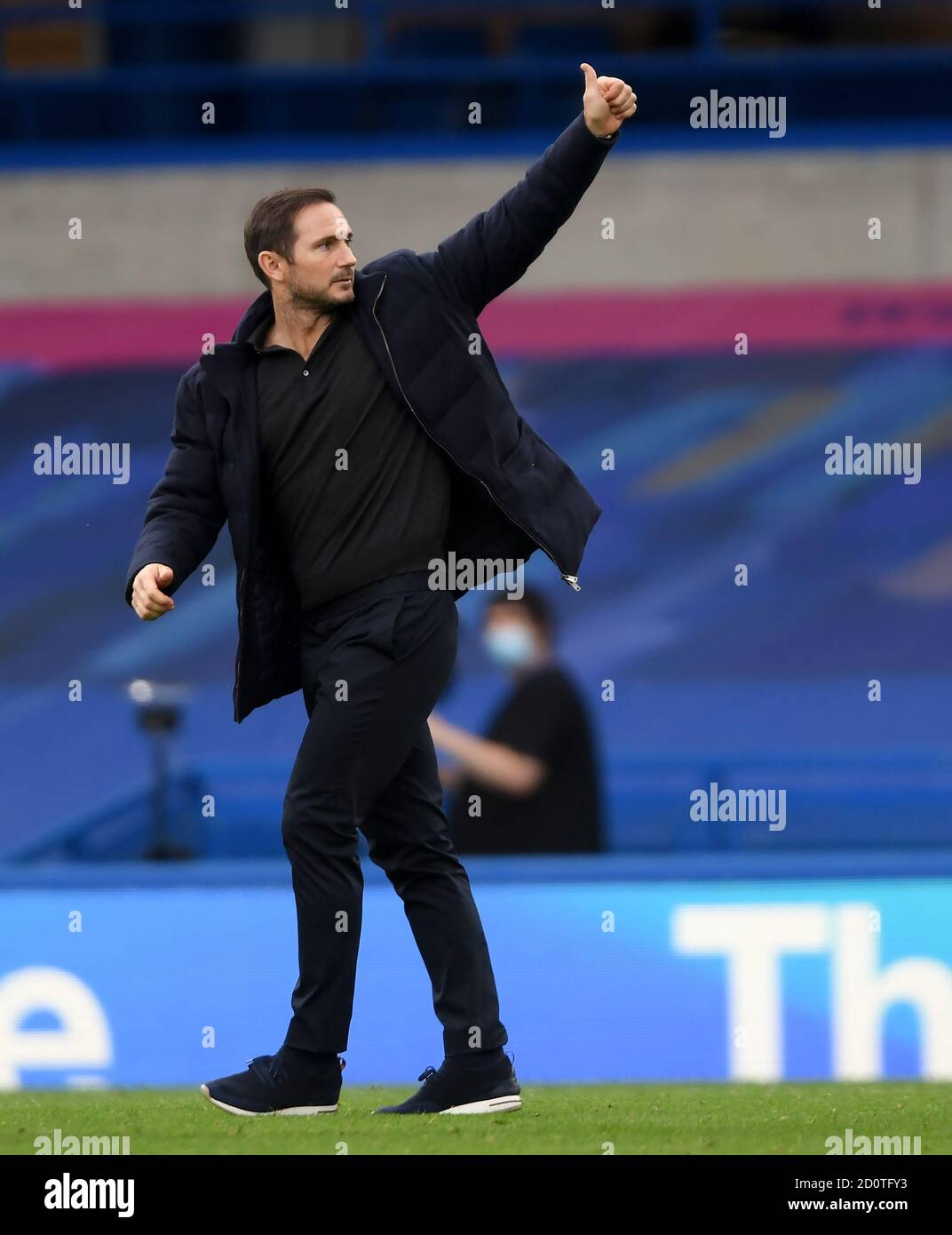 Chelsea manager Frank Lampard salutes the fans after the Premier League ...