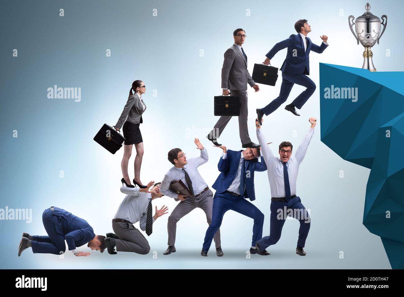 Career progression concept with businessman climbing the stairs Stock ...