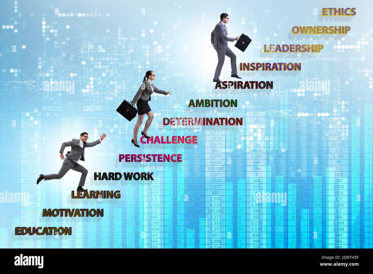 Business people climbing the carrer ladder success factors Stock Photo ...