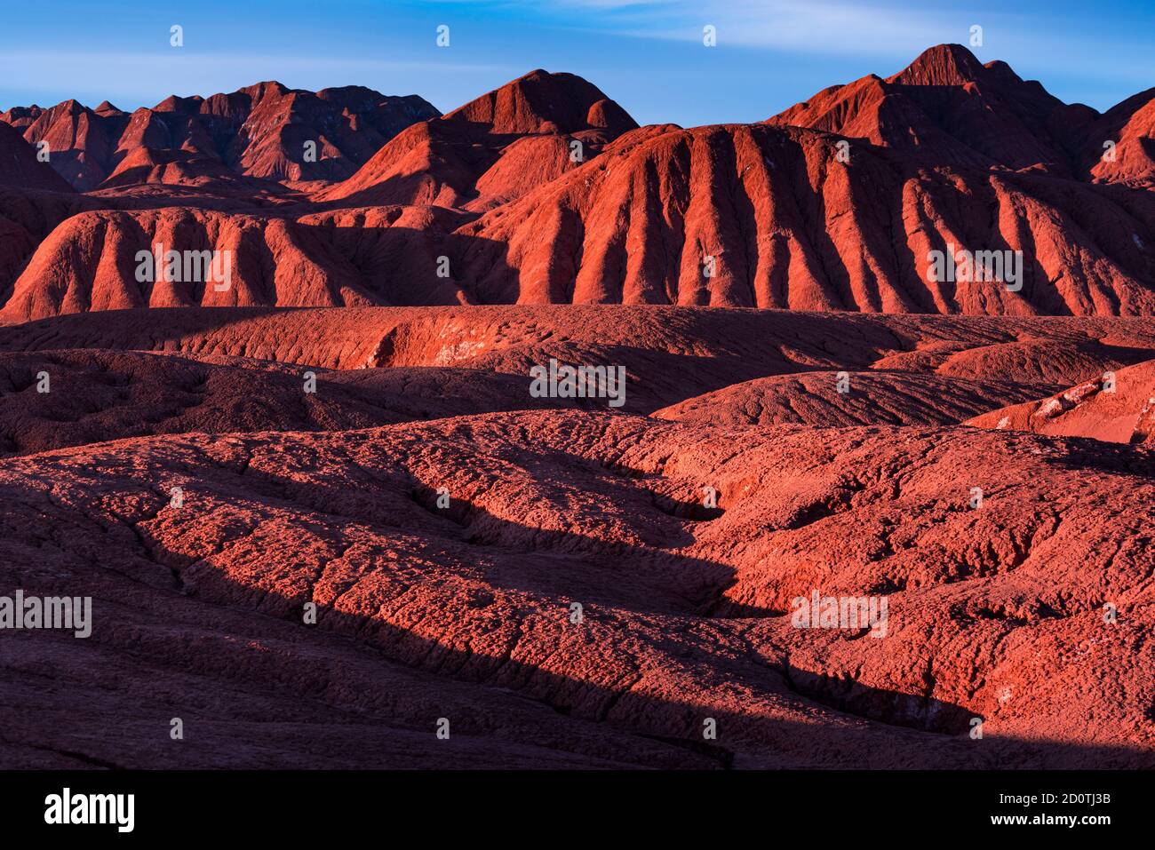 Eroded landscape in the Desierto del Diablo in the Los Colorados area ...
