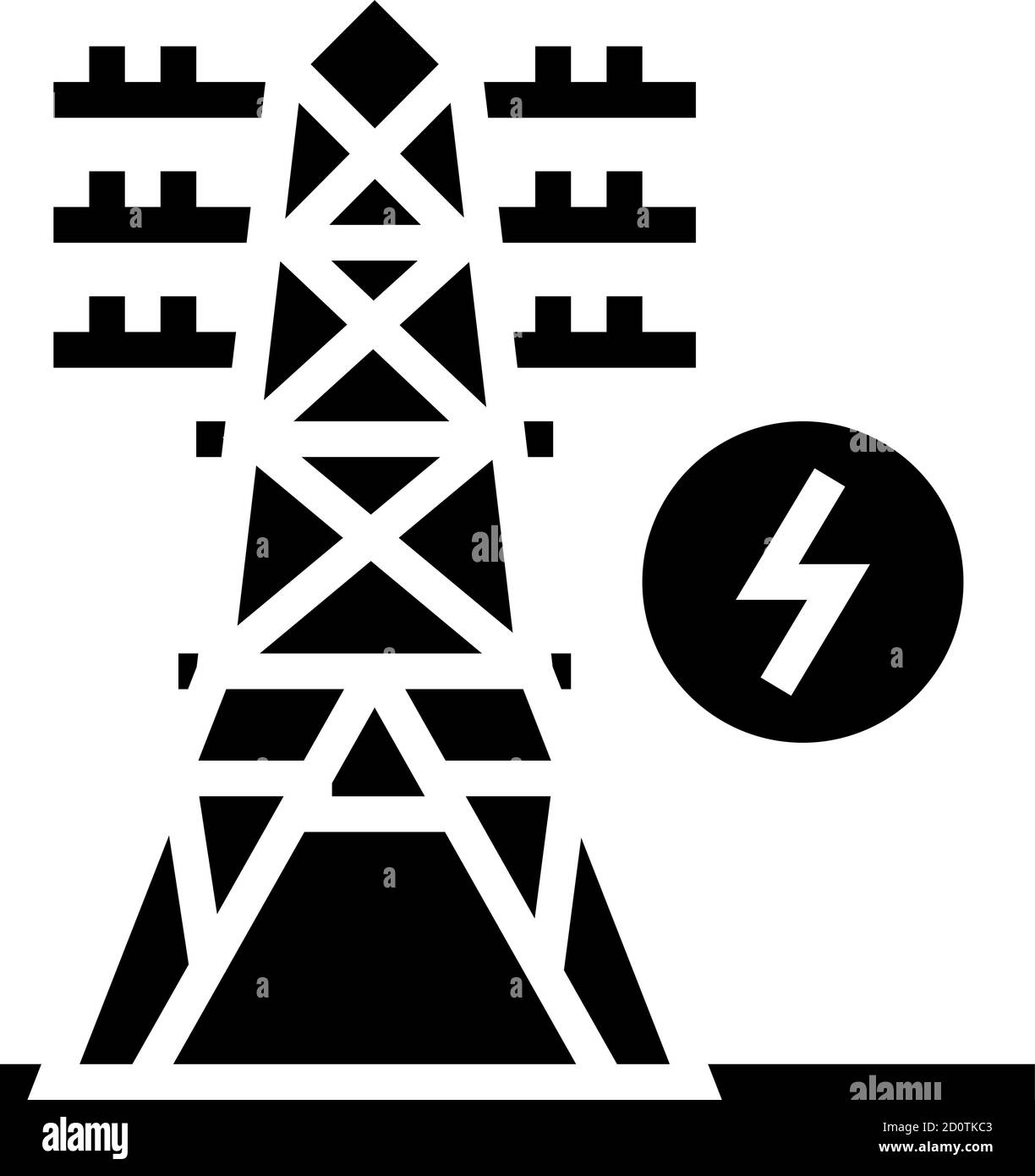 electrical tower glyph icon vector black illustration Stock Vector ...