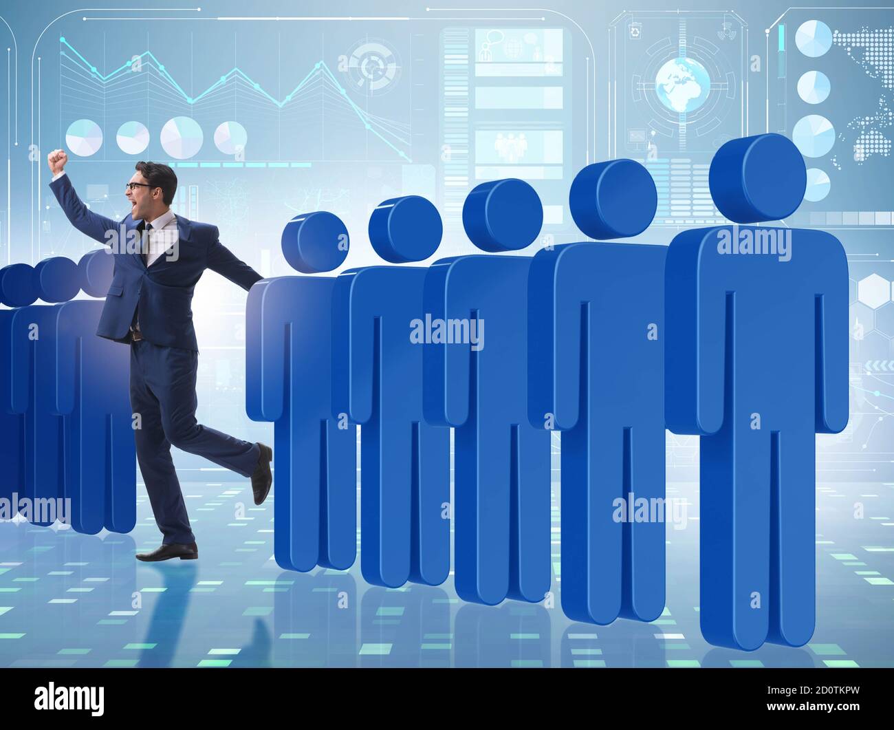Standing out from crowd concept with businessman Stock Photo - Alamy
