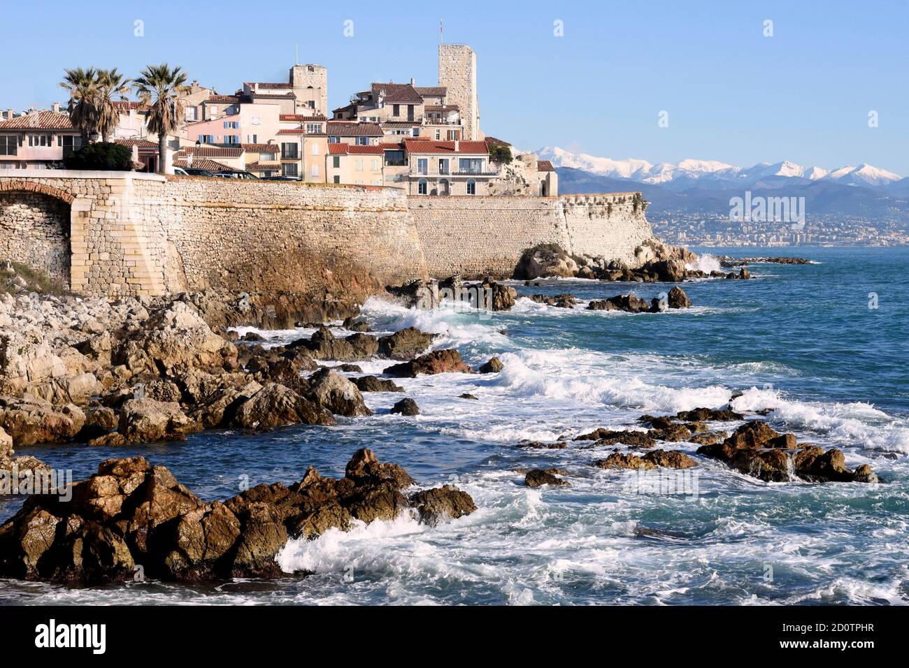 France, french riviera, the old town of Antibes, this historic city ...