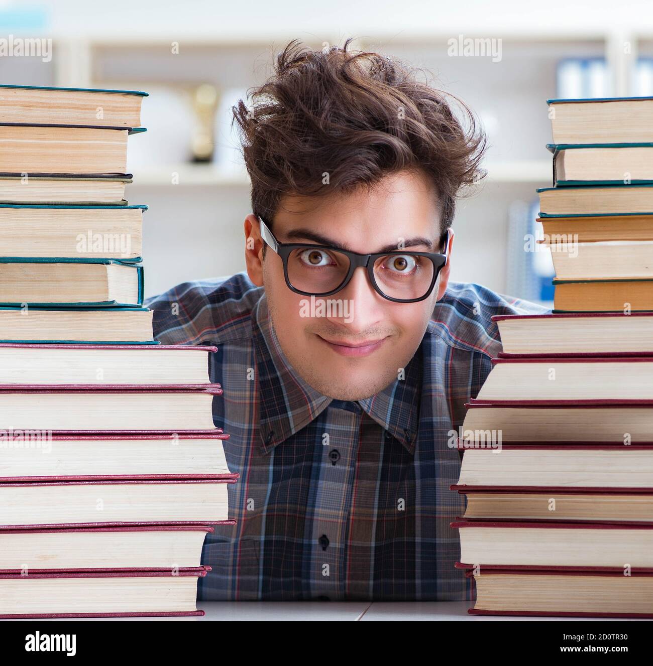 The nerd funny student preparing for university exams Stock Photo - Alamy