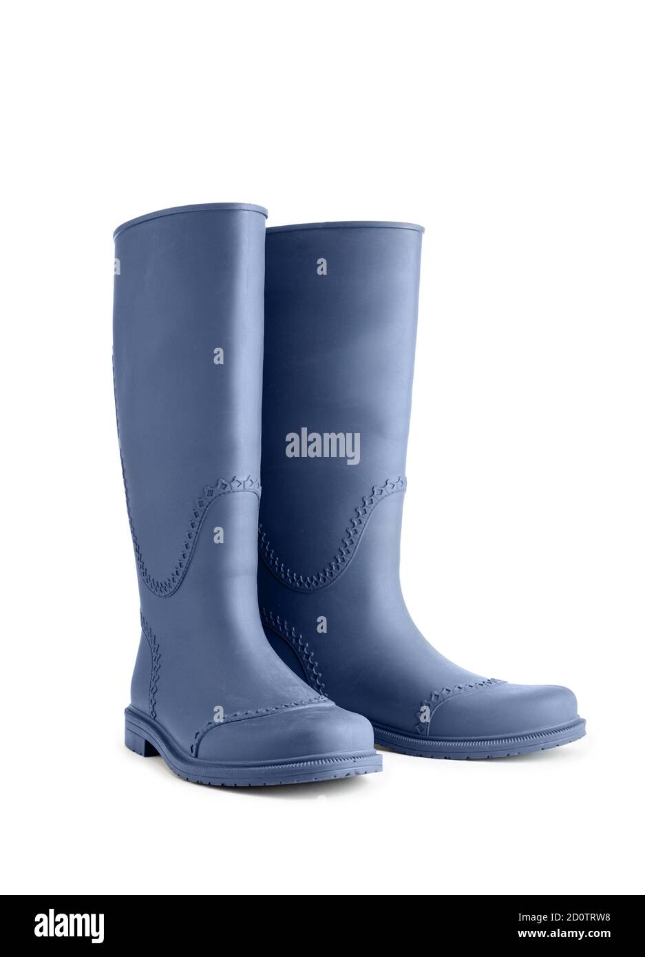 Blue rubber boots isolated on white background. Copy space Stock Photo ...