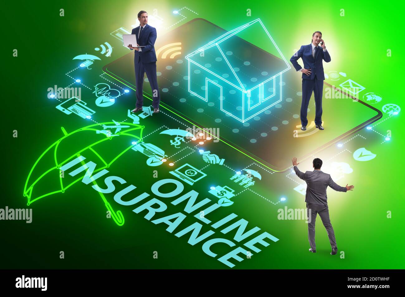 Concept of buying insurance online over the internet Stock Photo - Alamy
