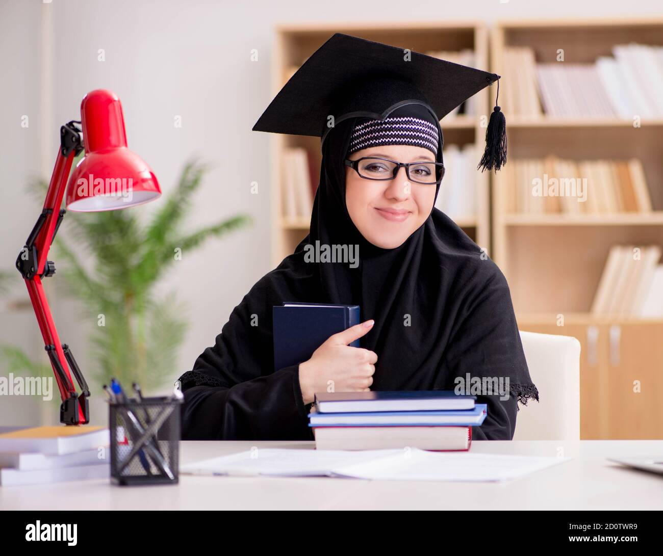 The muslim girl in hijab studying preparing for exams Stock Photo - Alamy
