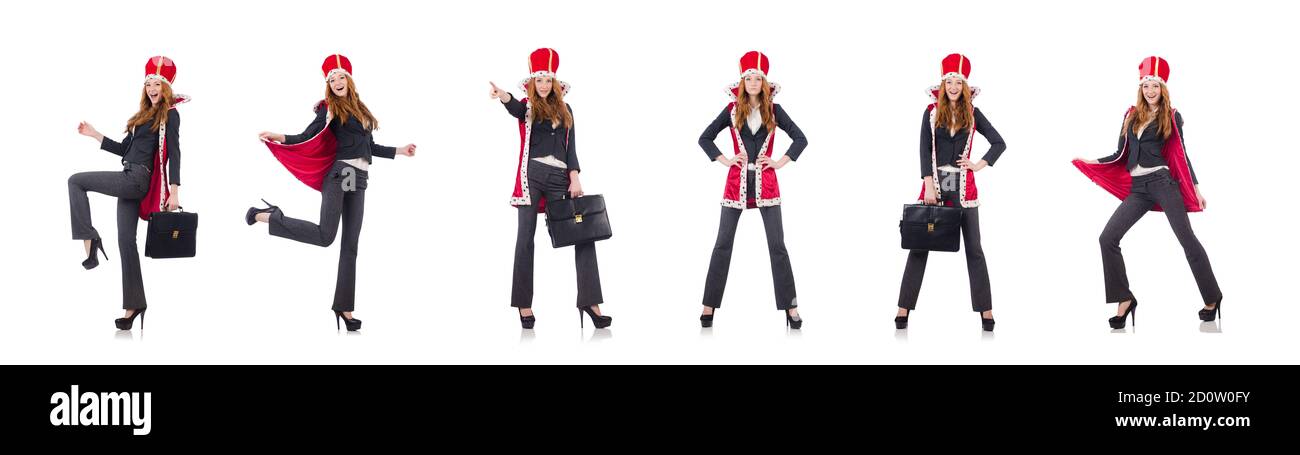 The woman queen isolated on the white background Stock Photo - Alamy