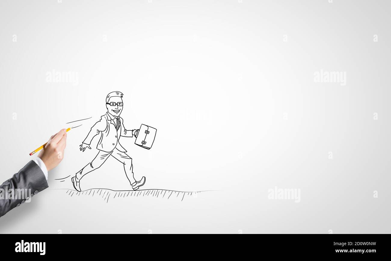 Sketch of successful businessman Stock Photo - Alamy