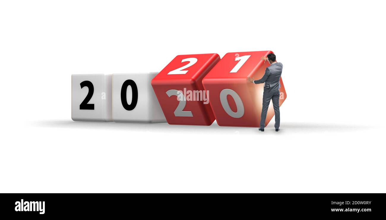 Concept of changing the year from 2020 to 2021 Stock Photo - Alamy