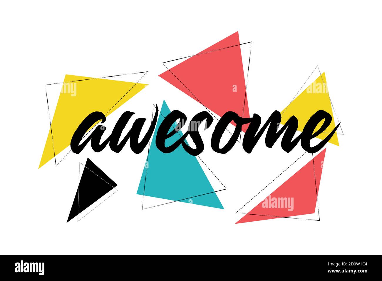 Modern, creative graphic design of a word "Awesome". Playful, cheerful ...