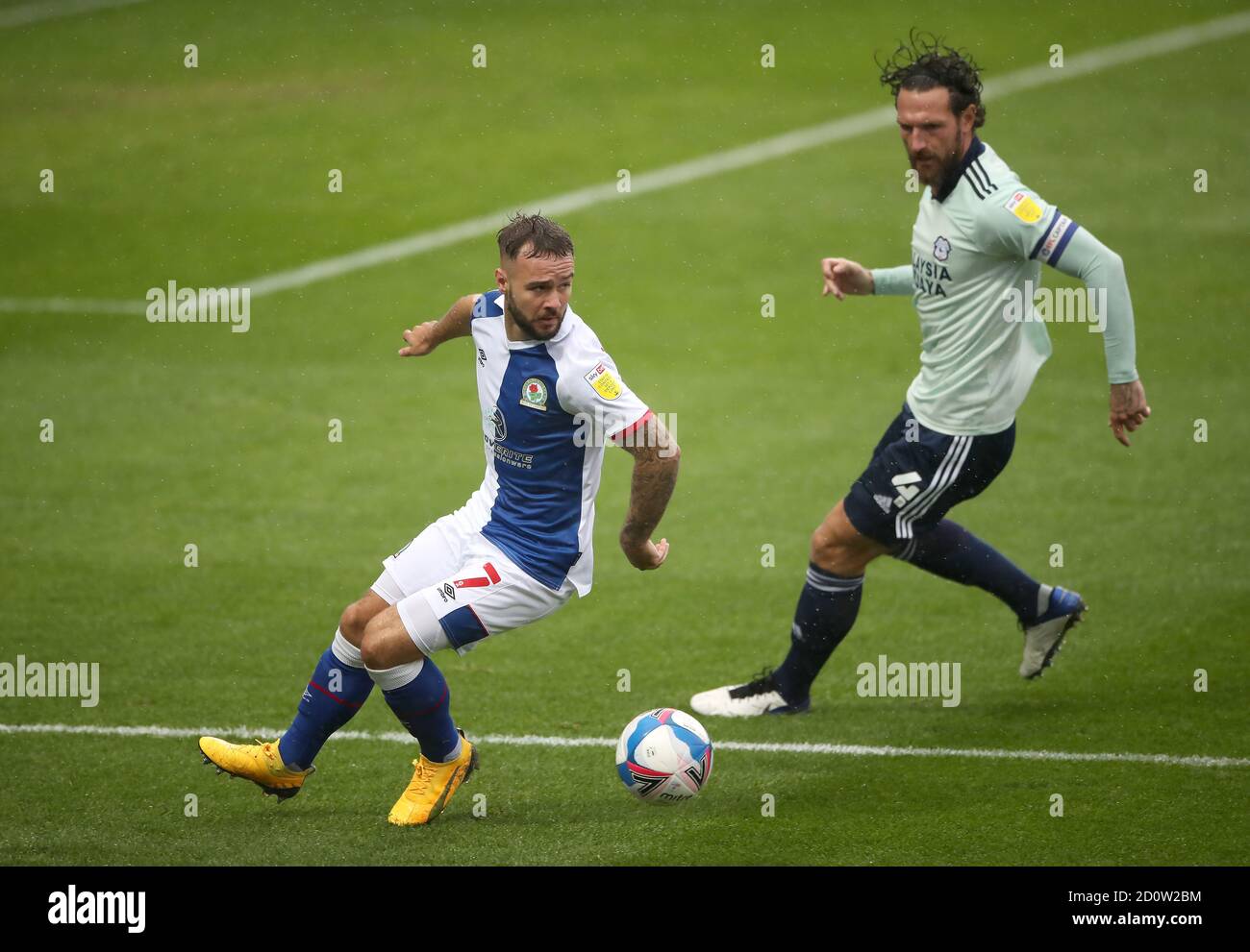 Blackburn Rovers' Adam Armstrong (left) and Cardiff City's Sean ...