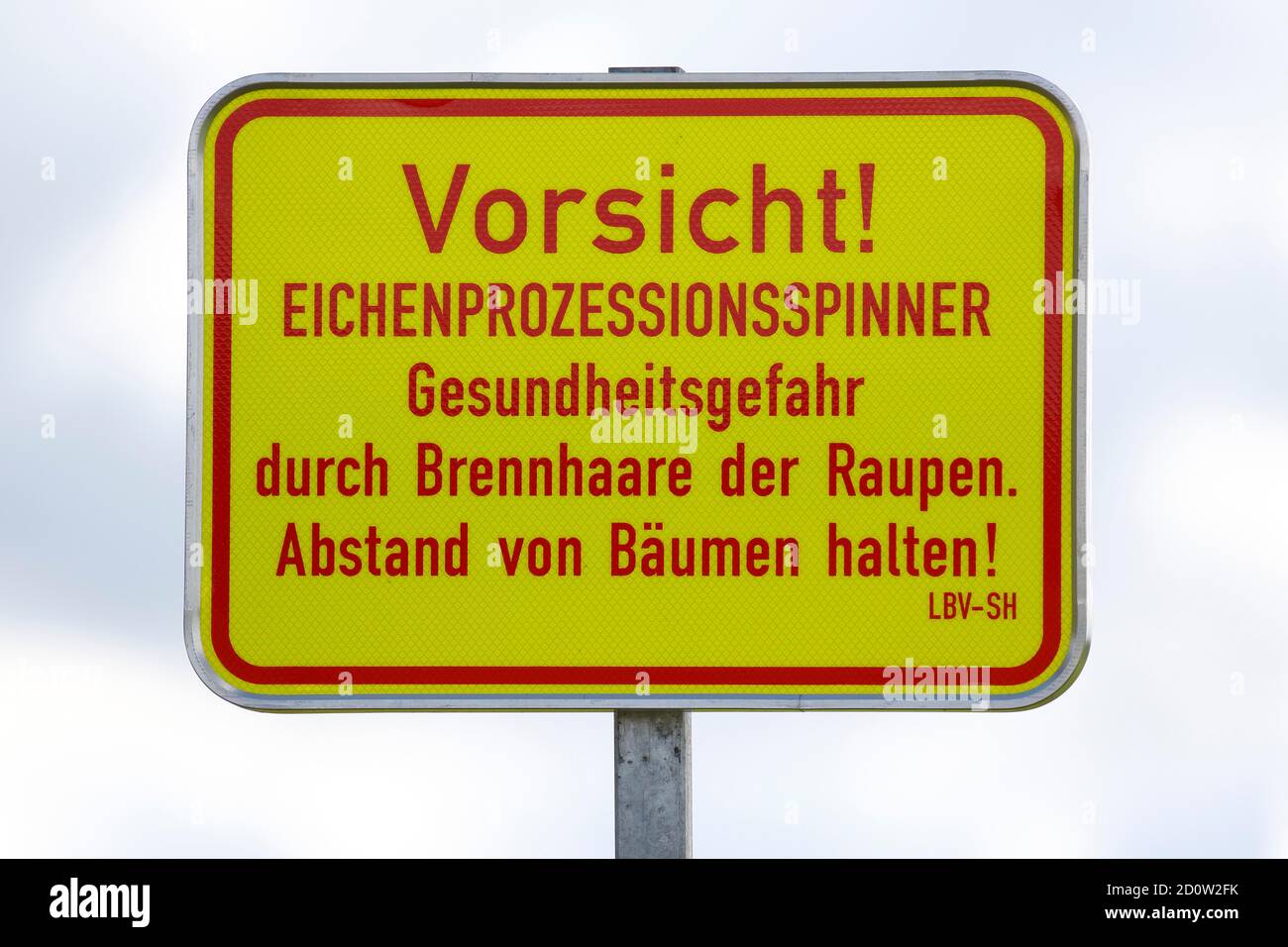 Warning sign Caution Oak Processionary Moth, health hazard due to ...