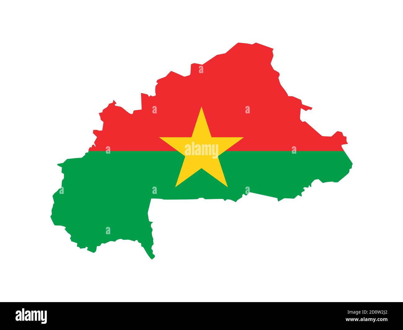 Flag in form form of the geographical country, Burkina Faso, Sub ...