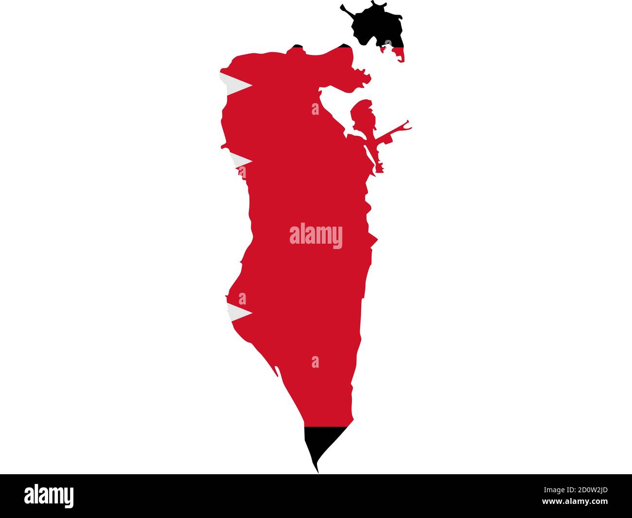 Flag in form form of the geographical country, Bahrain, Western Asia ...