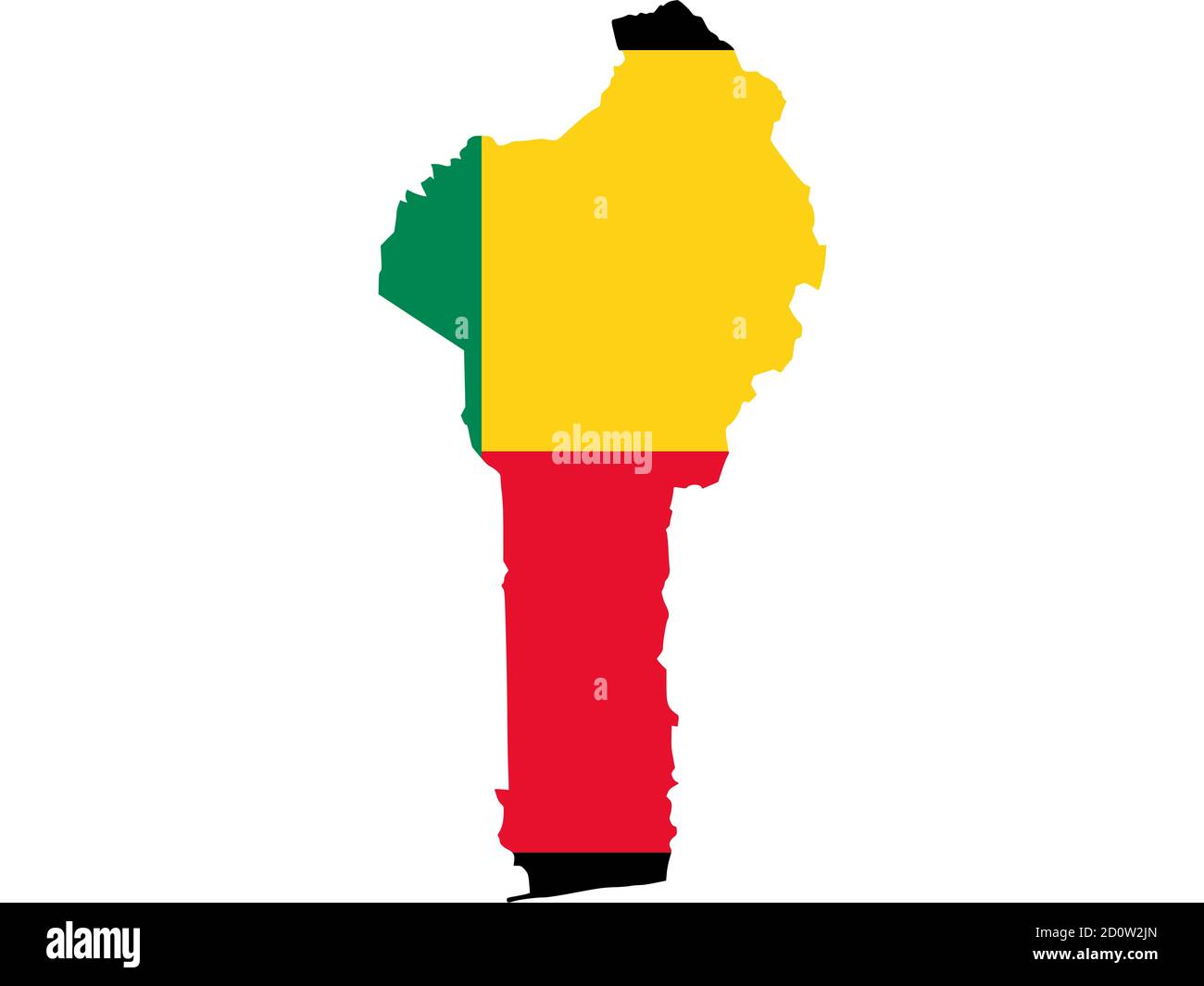Flag in form form of the geographical country, Benin, Sub-Saharan ...