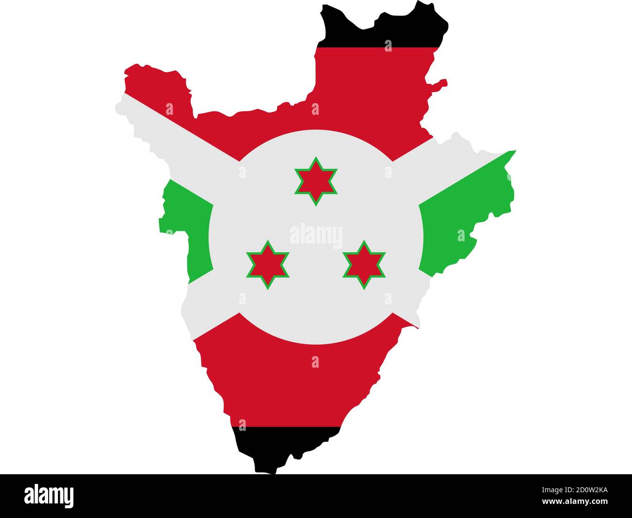 Flag in form form of the geographical country, Burundi, Sub-Saharan ...