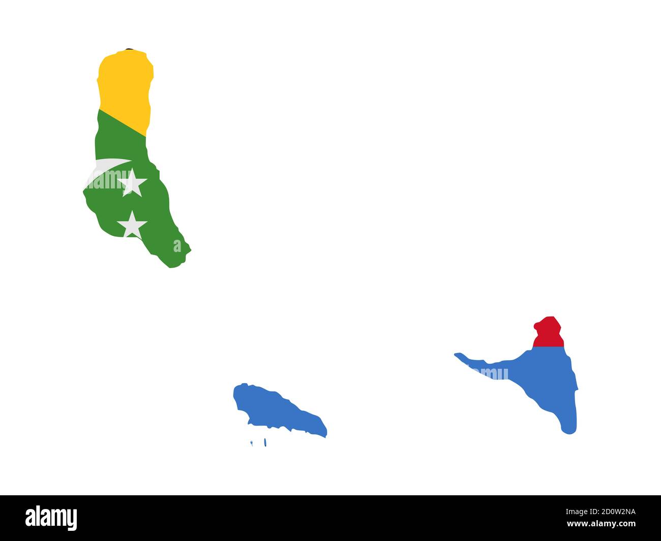 Flag in form form of the geographical country, Comoros, Sub-Saharan ...