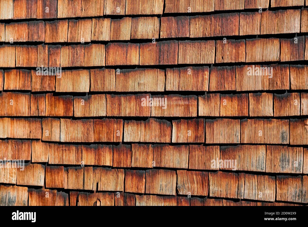 Old wooden shingles, background picture, Allgäu, Bavaria, Germany ...